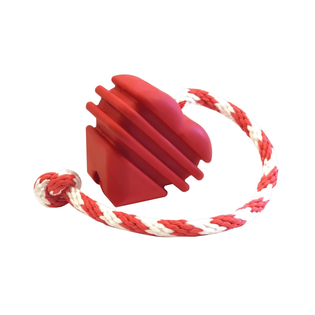 Large Rubber Heart On A String Toy - Chew Proof Dog Beds